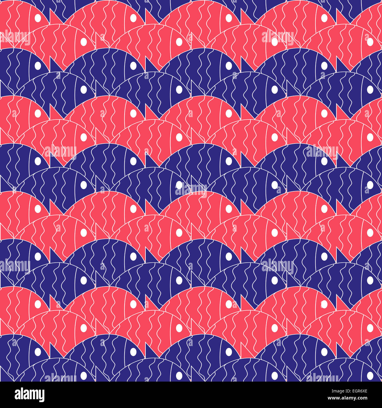 Seamless nautical pattern with fish Stock Photo - Alamy