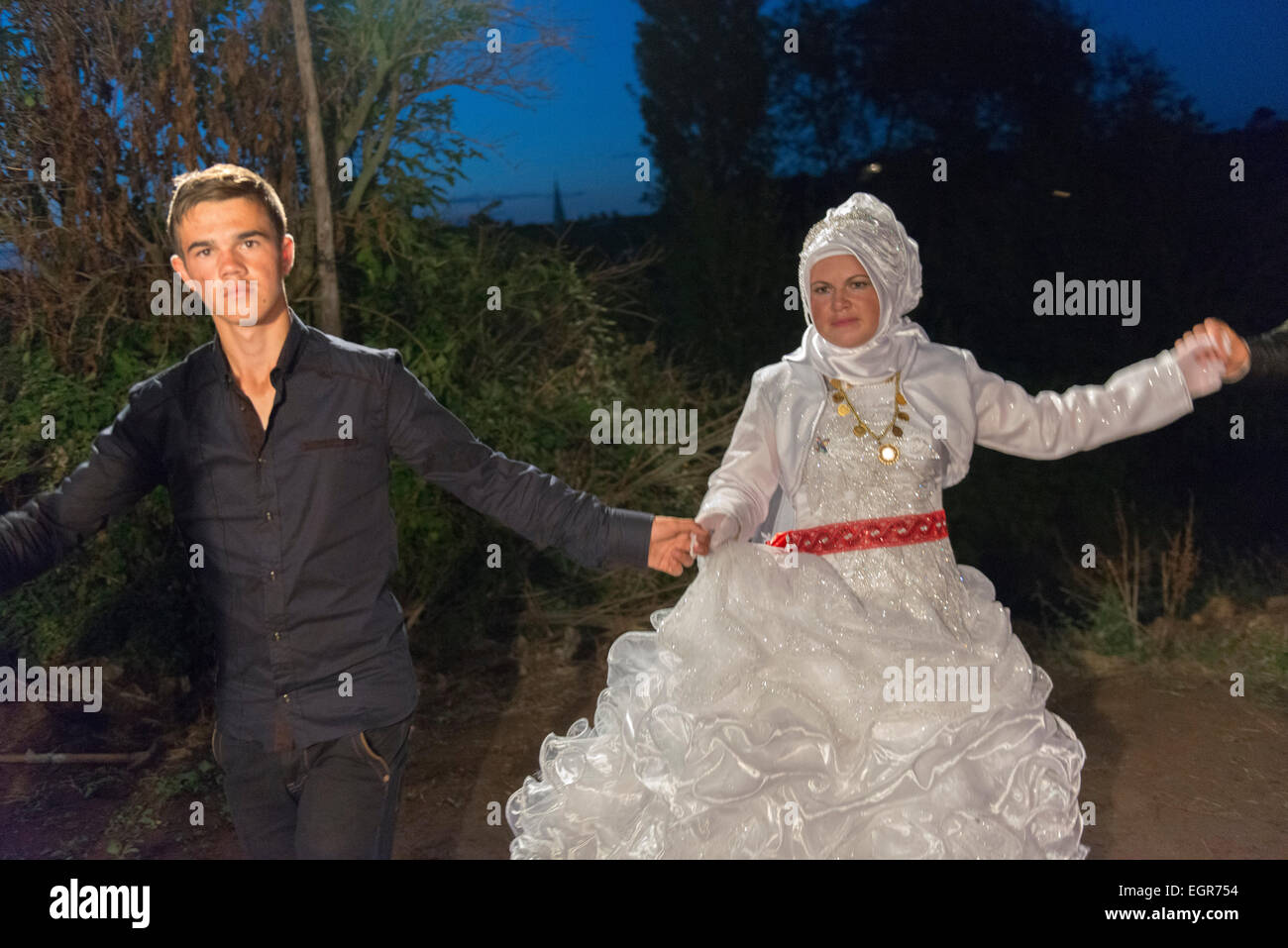 Bride and Relative, Traditional Dance, Yoruk Wedding Stock Photo - Alamy