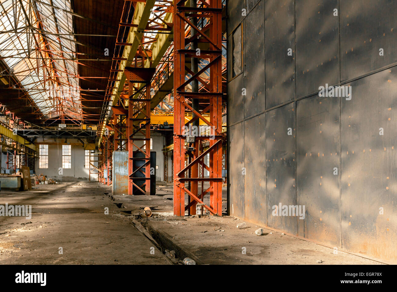 Electricity distribution hall in metal industry Stock Photo - Alamy