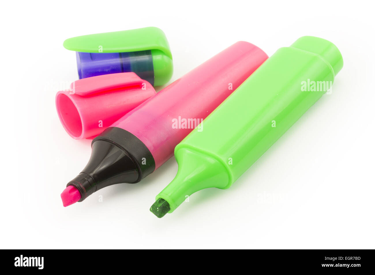 Bright colored markers on Cut Out Stock Images & Pictures - Alamy