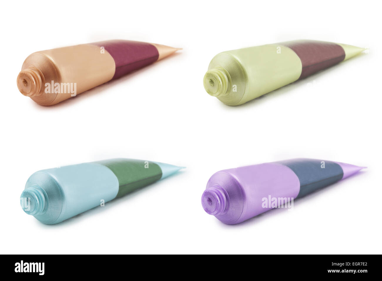 color paint tube squeezed on white background Stock Photo - Alamy