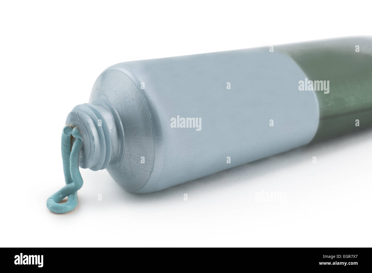 color paint tube squeezed on white background Stock Photo - Alamy
