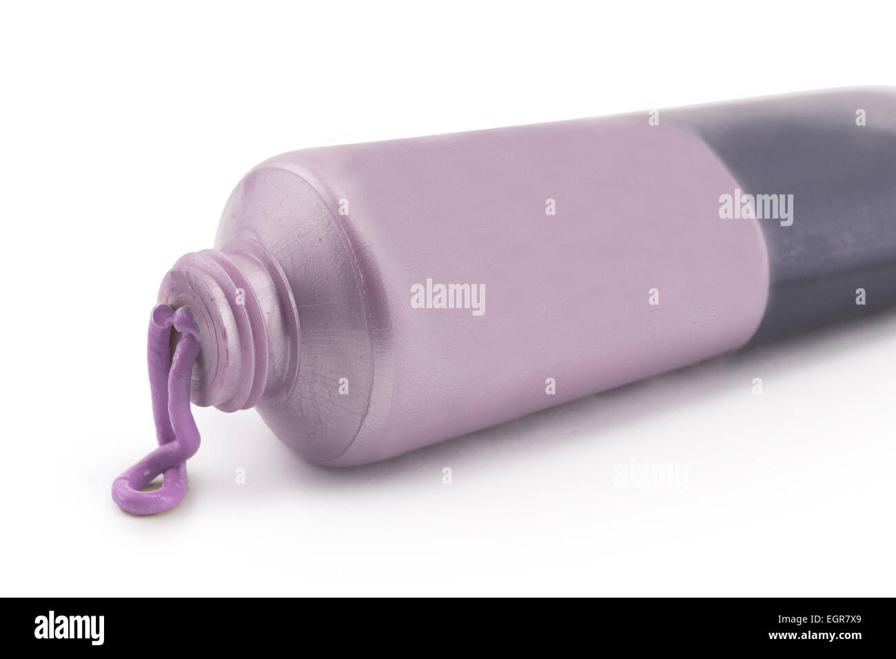 color paint tube squeezed on white background Stock Photo - Alamy