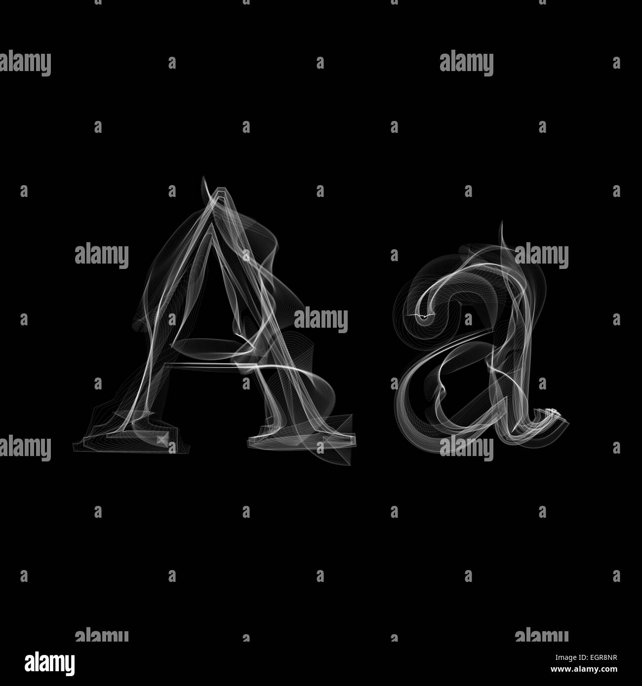 Smoke font. Letter A Stock Photo - Alamy