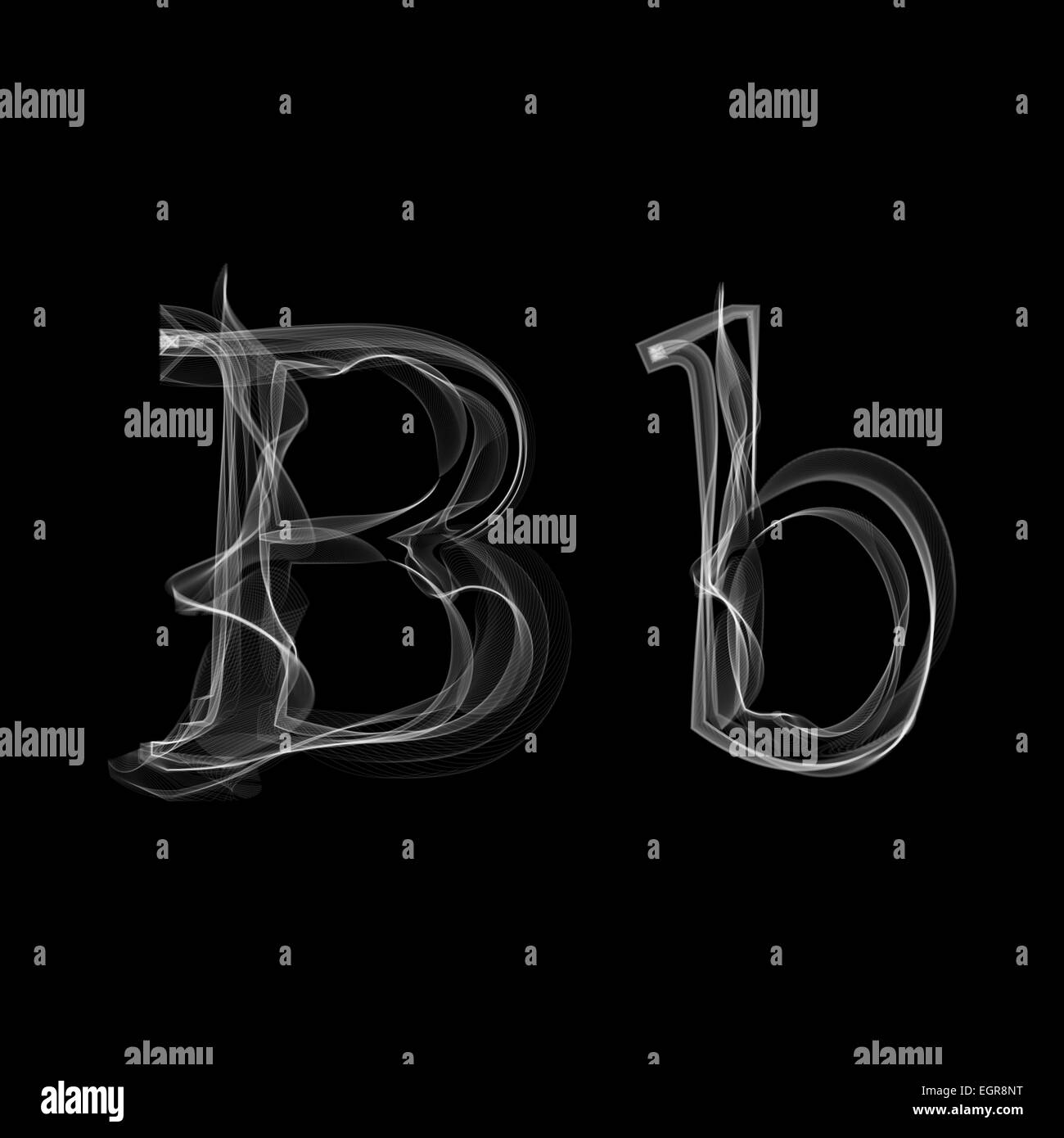 Smoke font. Letter B Stock Photo - Alamy
