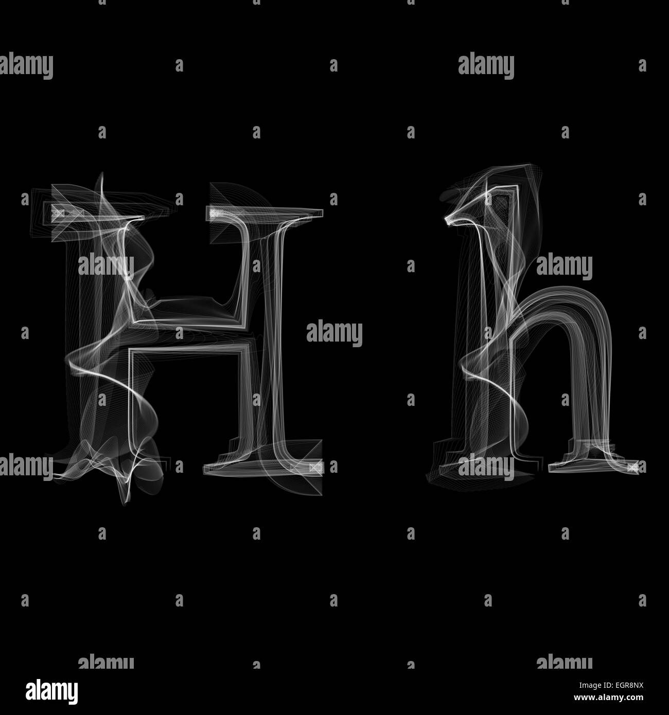 Smoke font. Letter H Stock Photo - Alamy