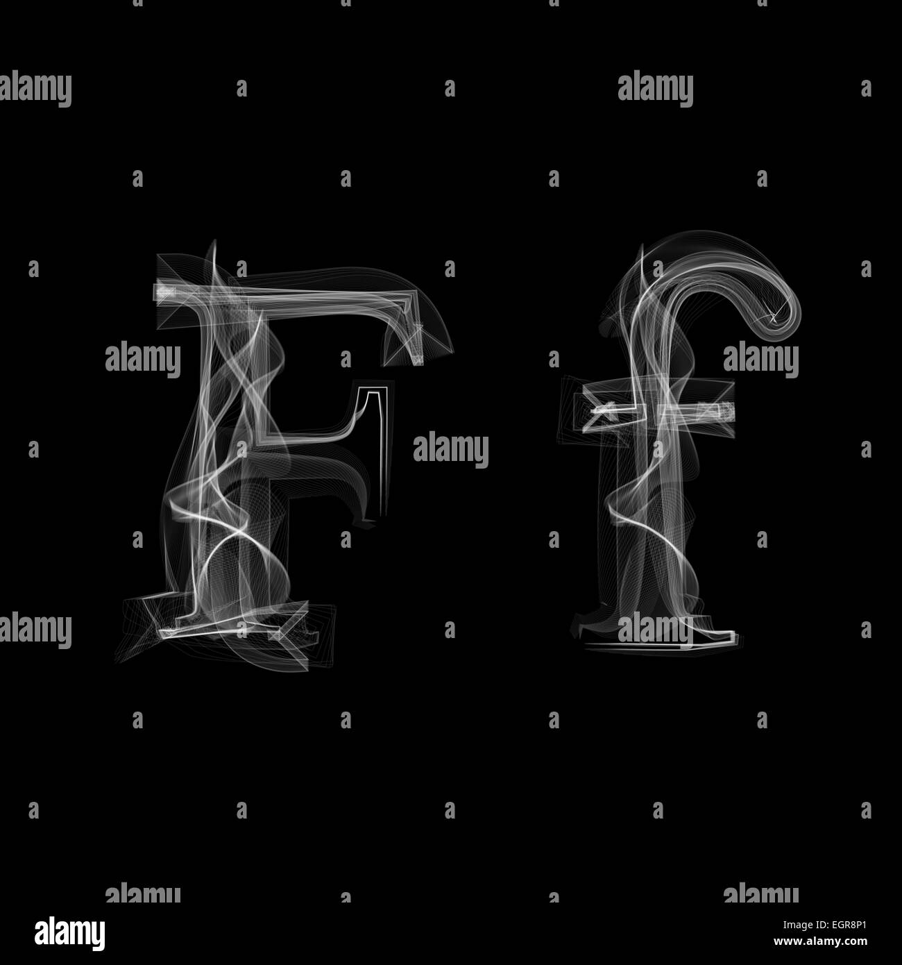 Smoke font. Letter F Stock Photo - Alamy