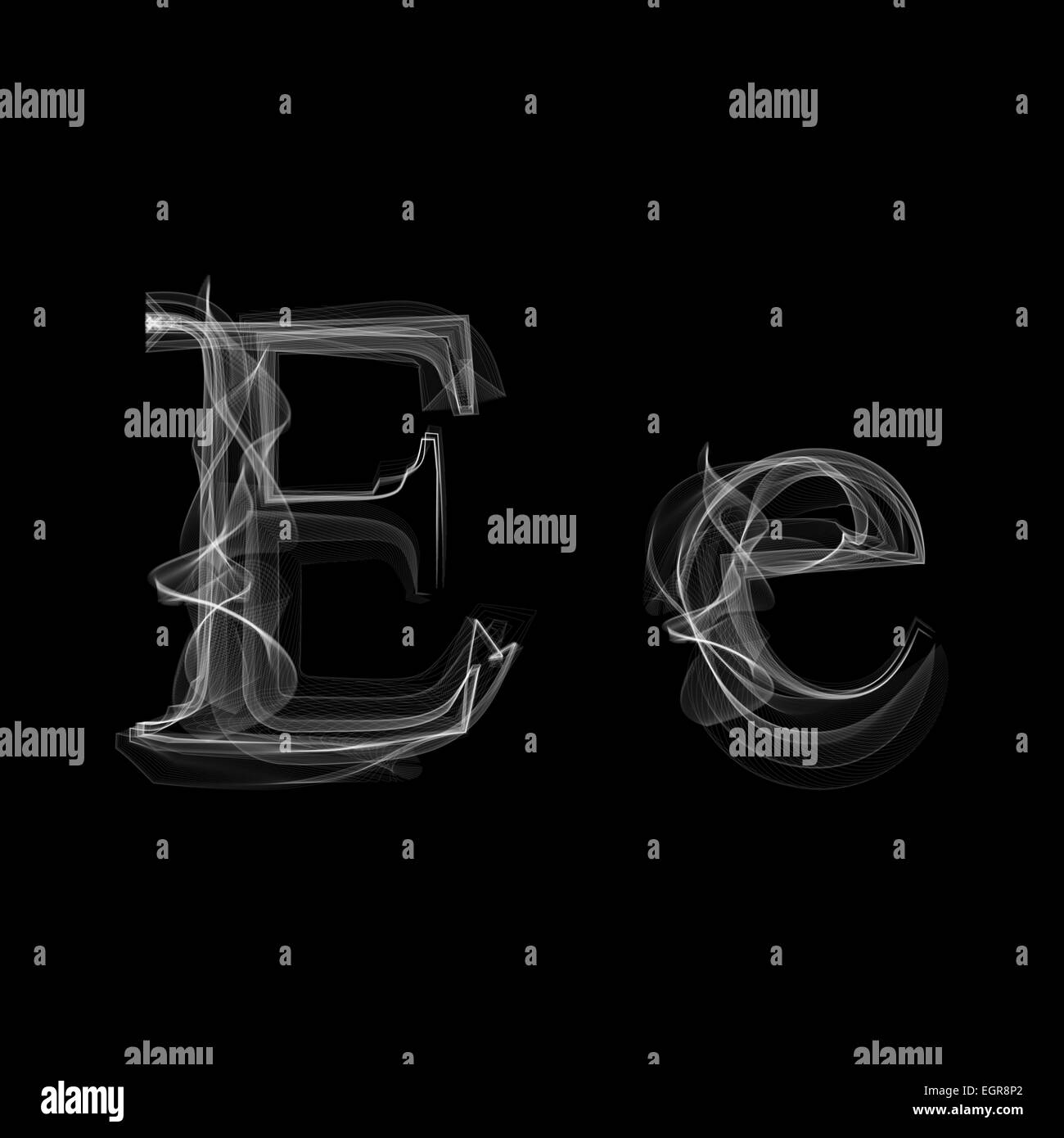 Smoke font. Letter E Stock Photo - Alamy