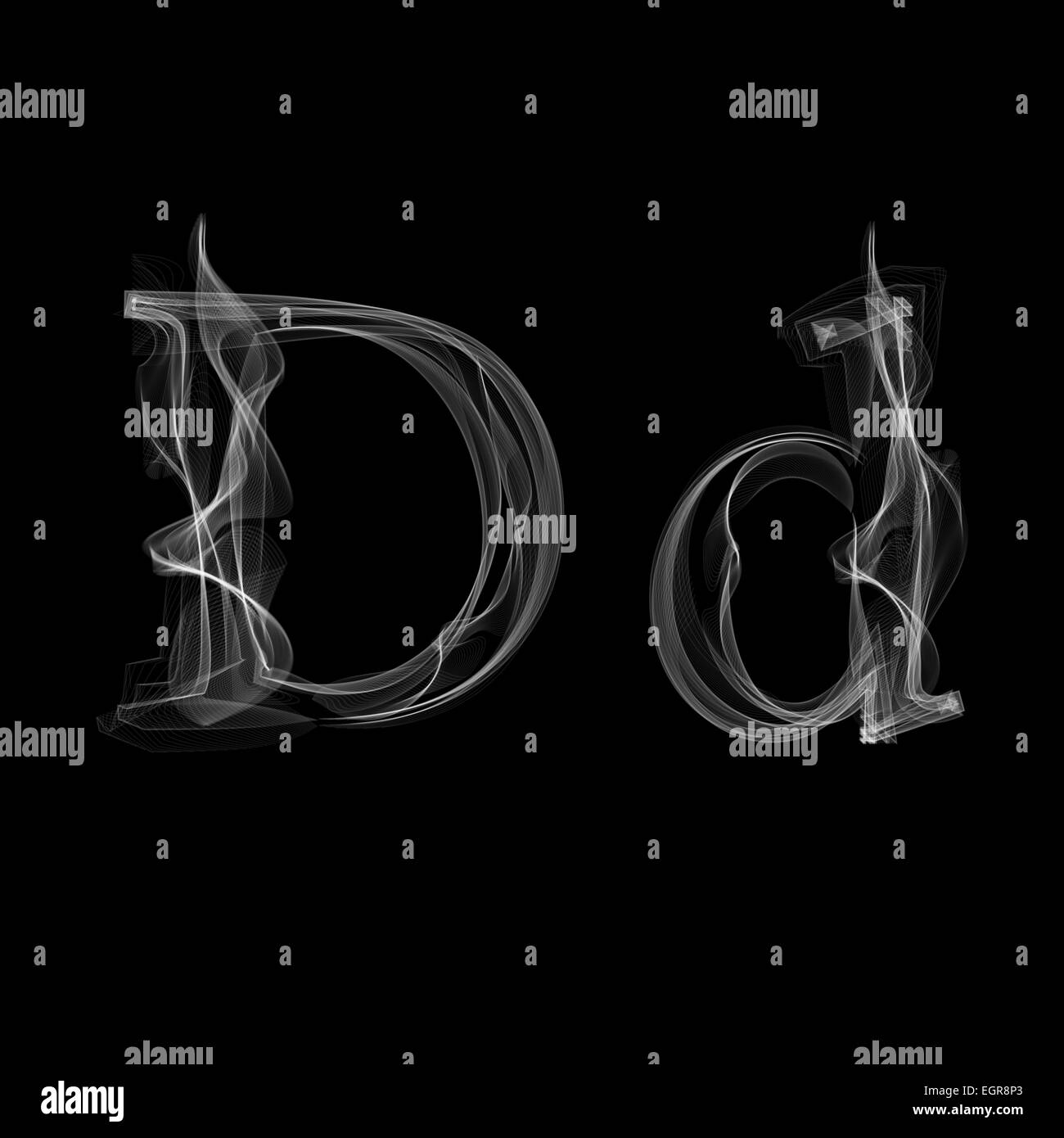 Smoke font. Letter D Stock Photo - Alamy