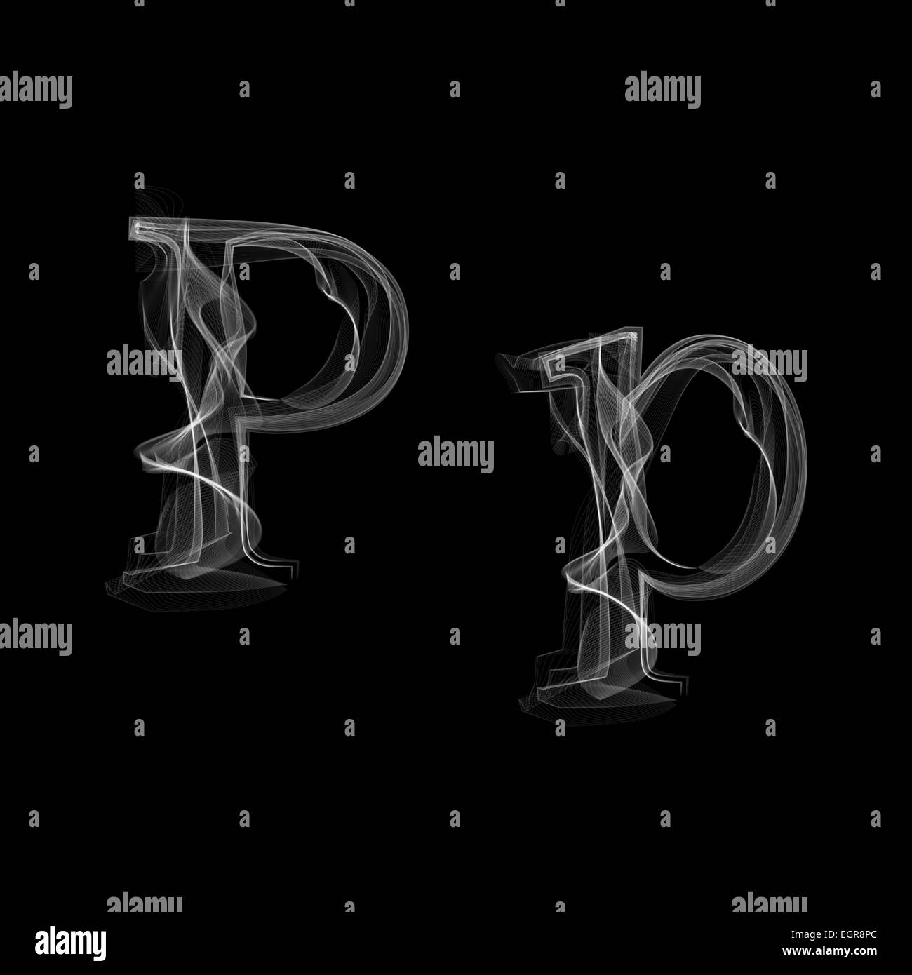 Smoke font. Letter P Stock Photo - Alamy