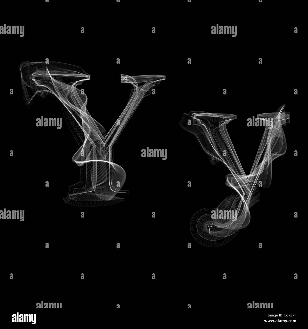 Smoke font. Letter Y Stock Photo - Alamy