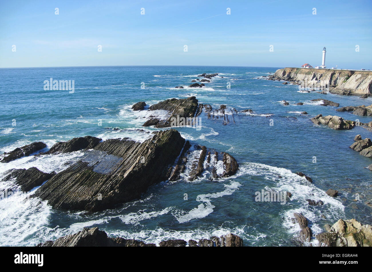 erosion on rocks in ocean at Point Arena lead eye to Point Arena ...
