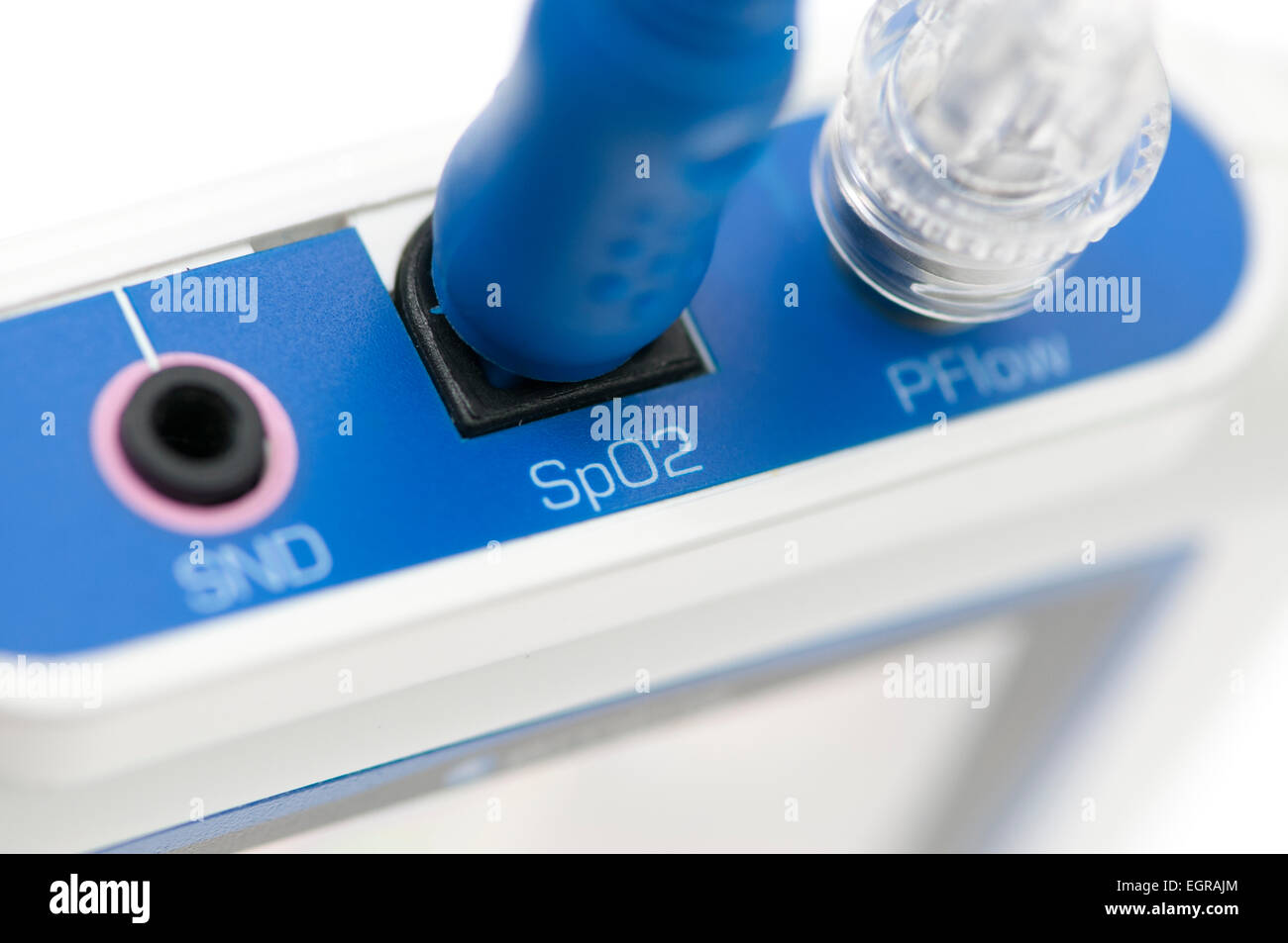 Oxygen O2 sats monitoring port of a somnambulatory sleep monitor Stock ...