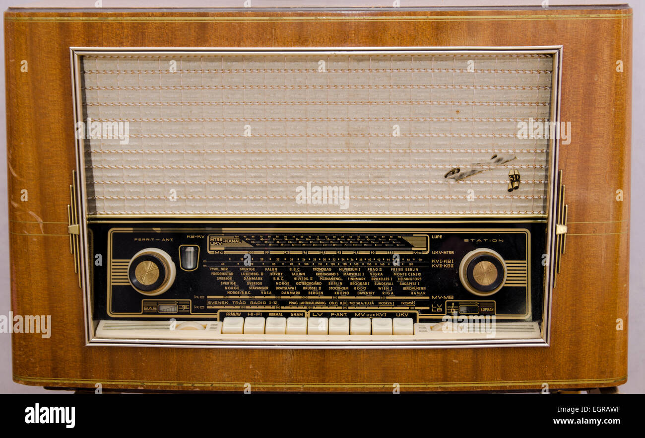 Old radio with a lot of advanced functions for the time Stock Photo - Alamy