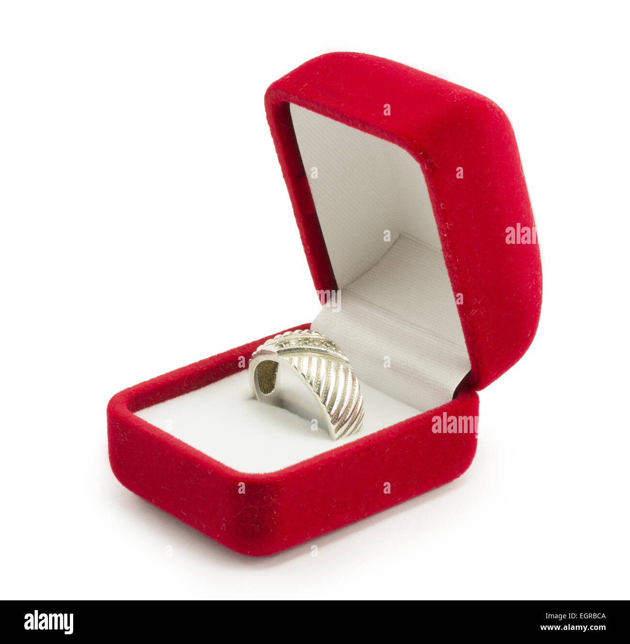 ring in the box isolated on white background Stock Photo - Alamy