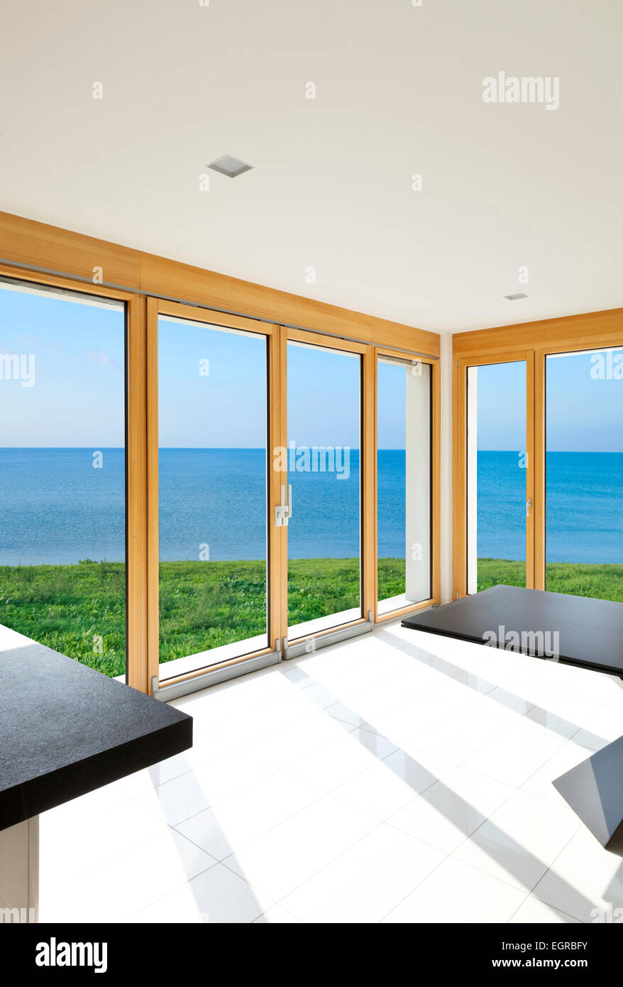 home interior, view of the panoramic window Stock Photo - Alamy