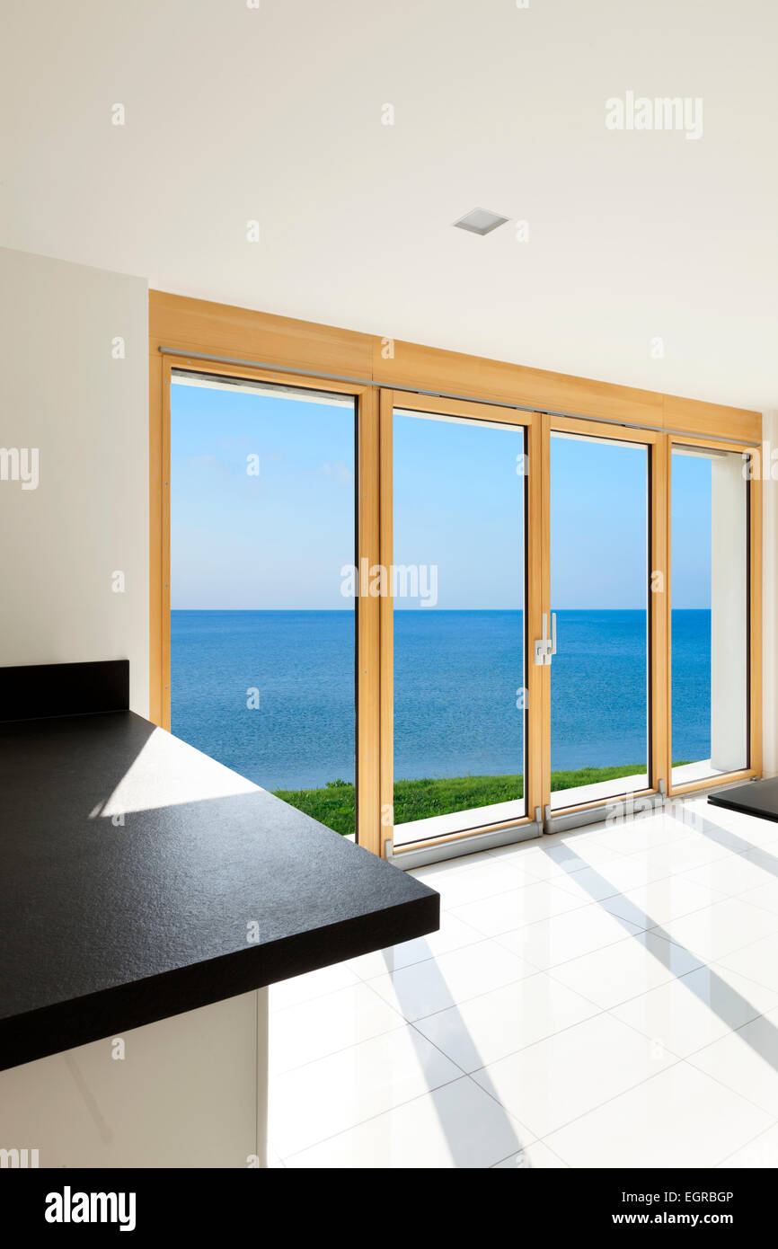 home interior, view of the panoramic window Stock Photo - Alamy