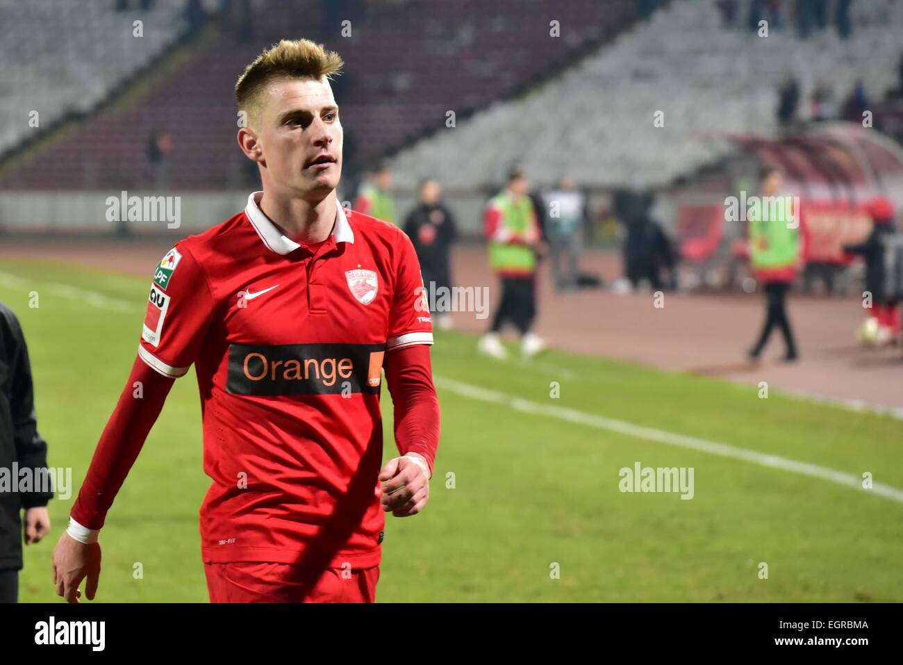 February 28, 2015: Player of Dinamo Bucharest: Valentin Lazar at the ...