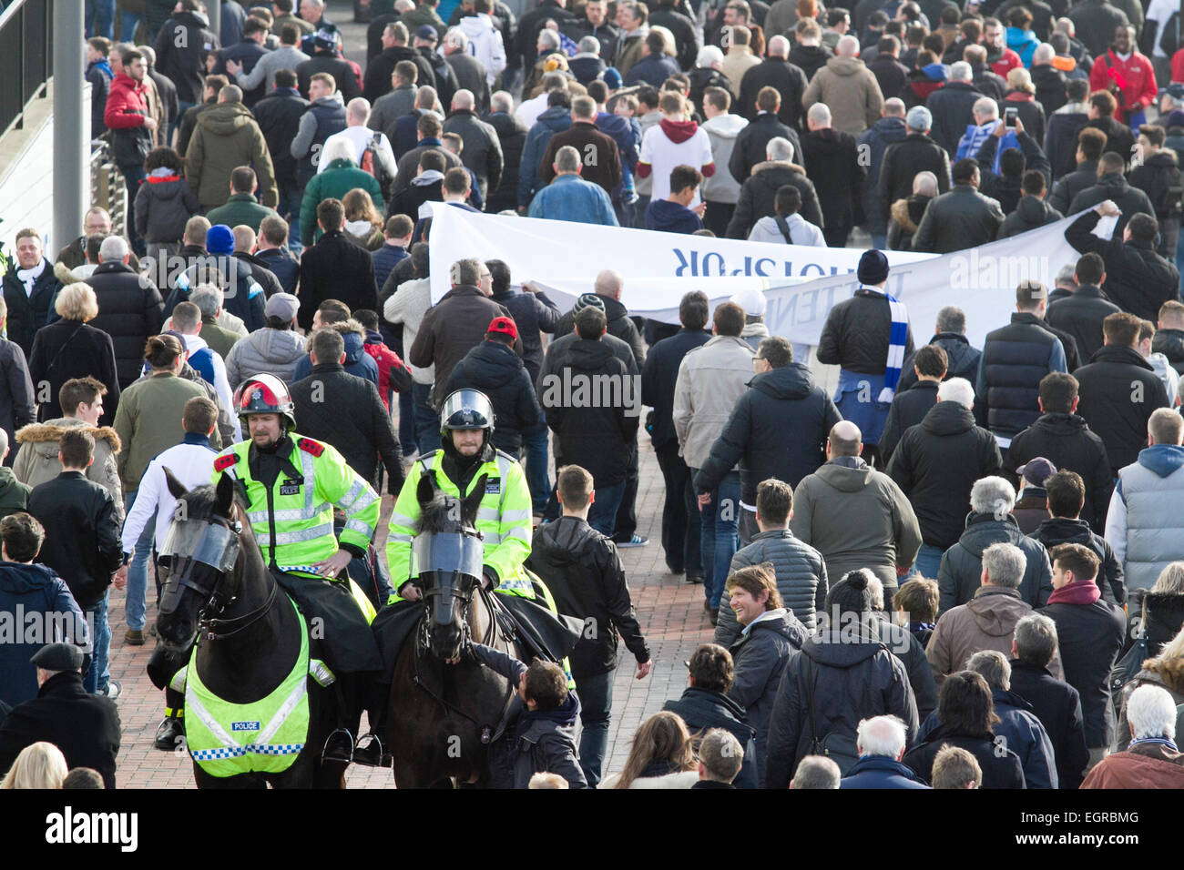 Wembley London,UK. 1st March 2015. Thousands of football fans arrive at ...