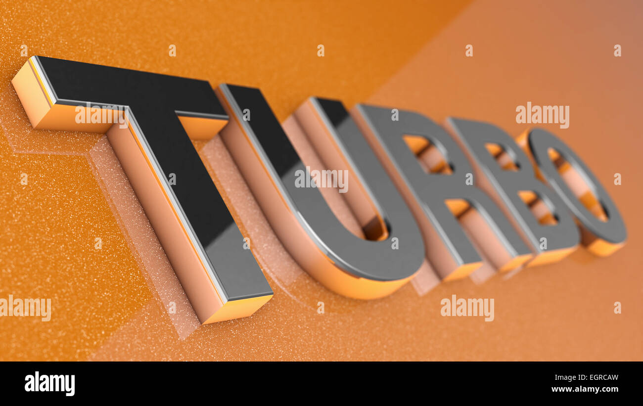 TURBO sign, label, badge, emblem or design element on car paint Stock ...