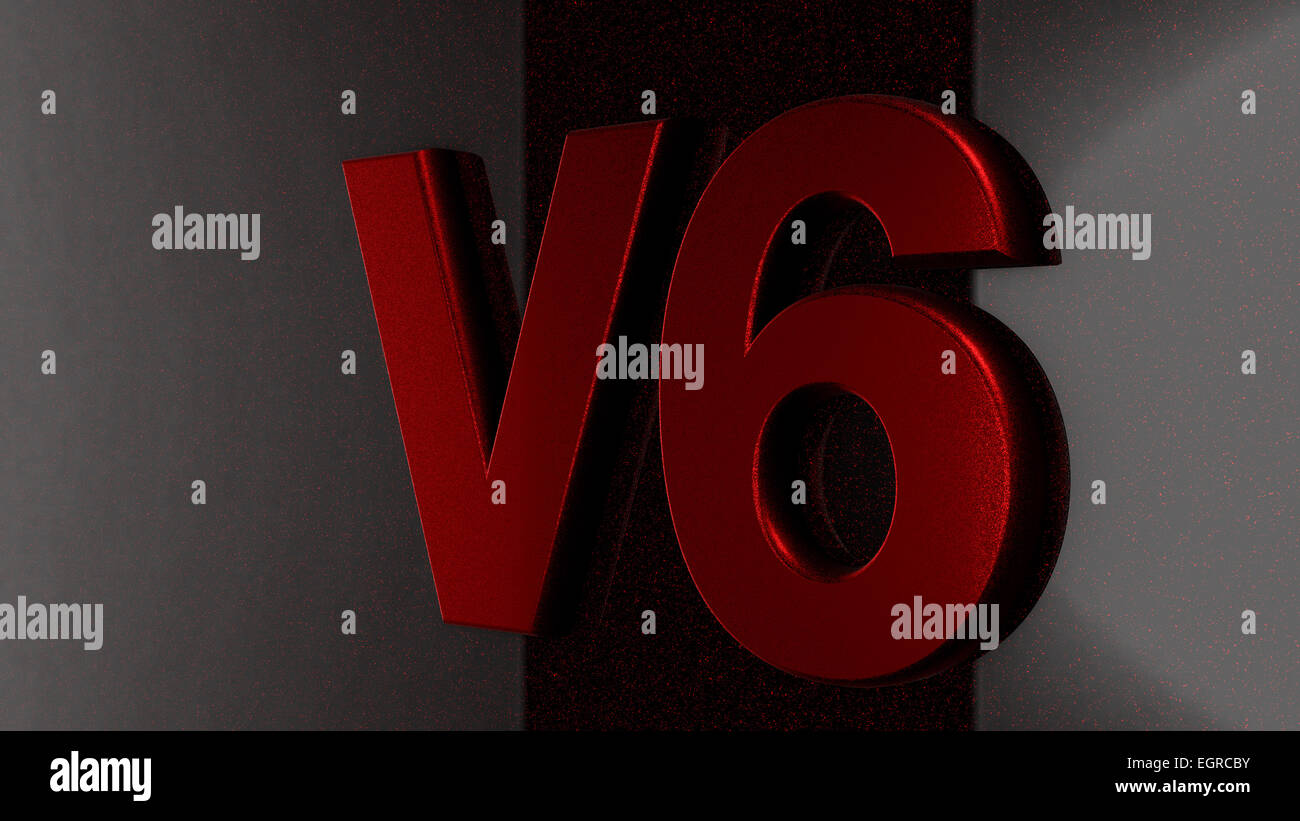 V6 sign, label, badge, emblem or design element on car print Stock ...