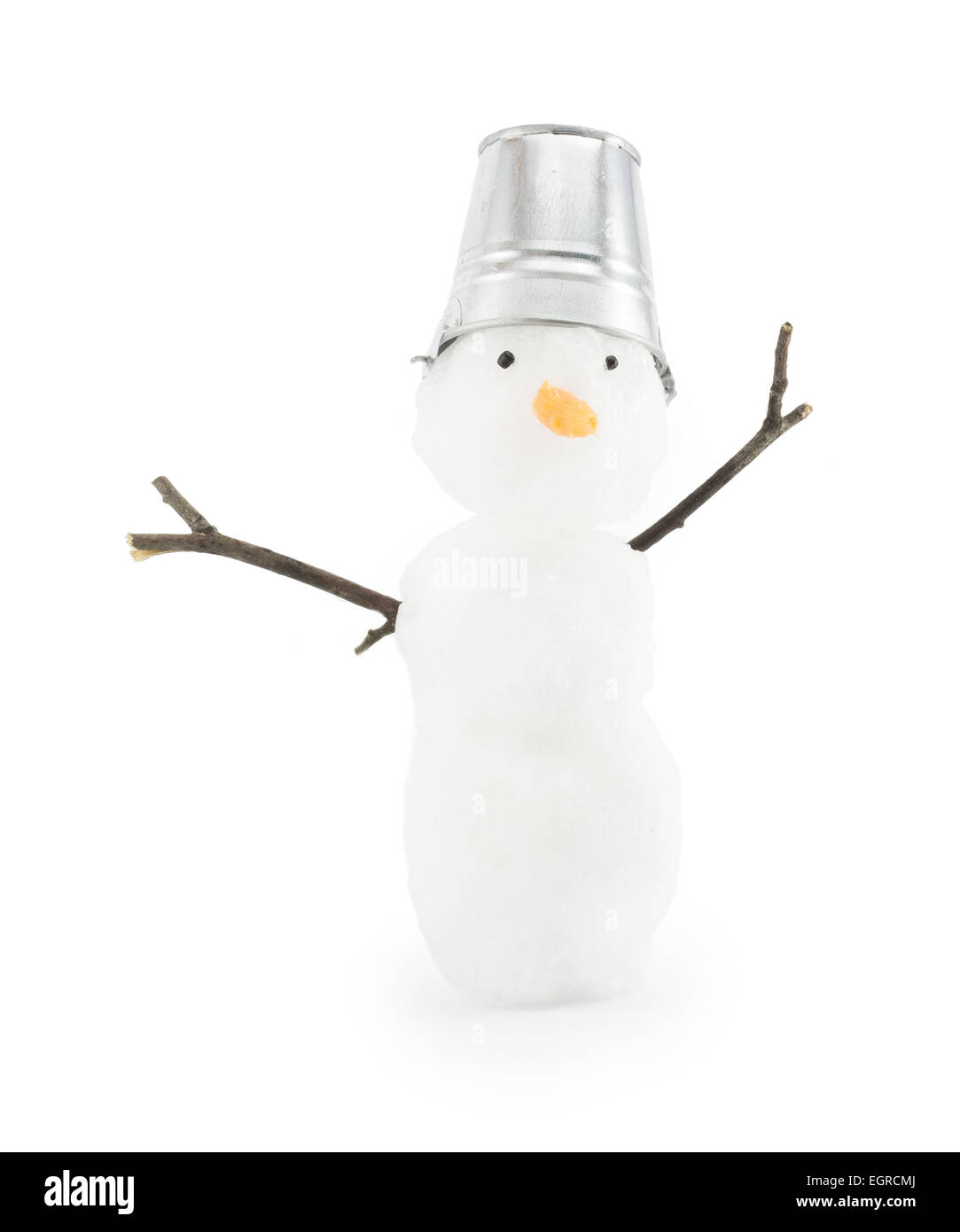 Snowman isolated on white background Stock Photo - Alamy