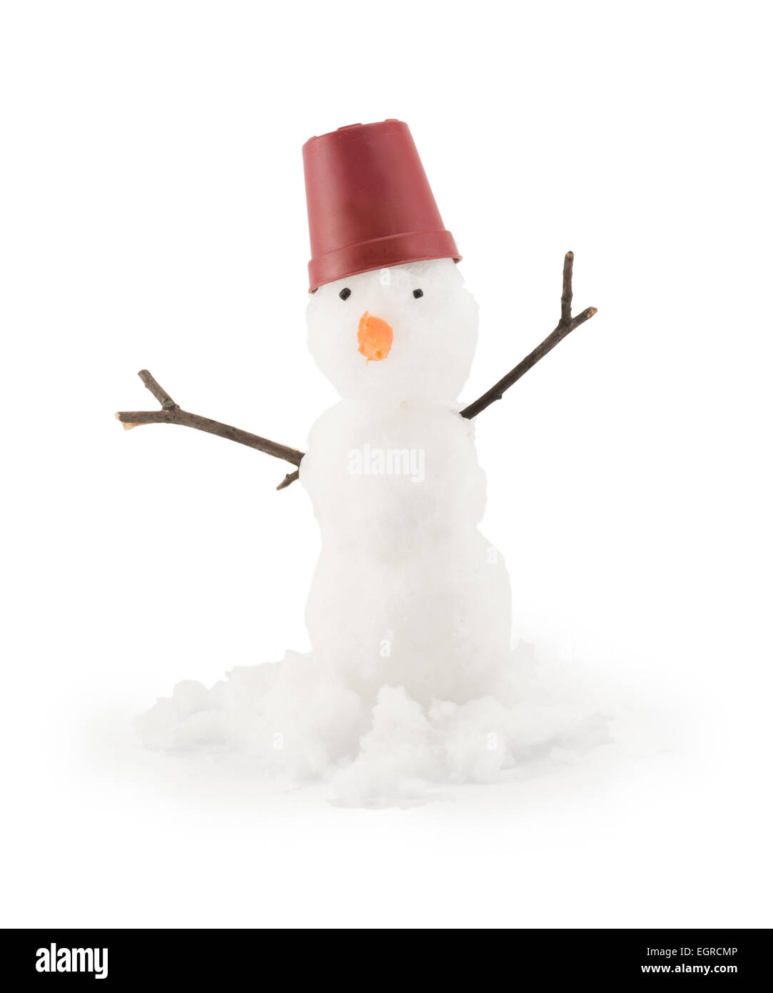 Snowman isolated on white background Stock Photo - Alamy
