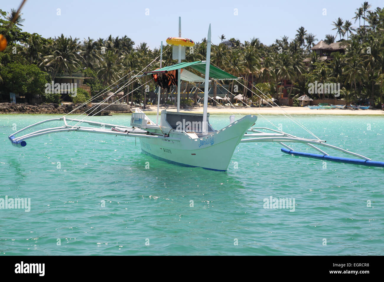 Traditional Philippine boat to travel by sea and fishing Stock Photo ...