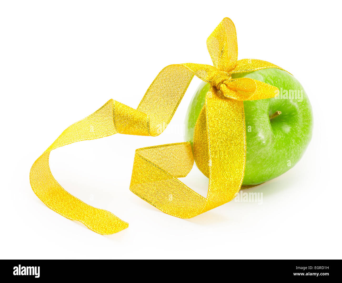 gift apple with ribbon and bow Stock Photo - Alamy