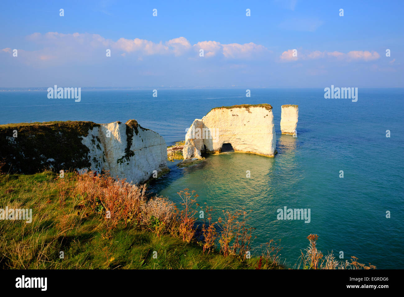 Old Harry Rocks Dorset England UK Jurassic Coast chalk stacks east of ...