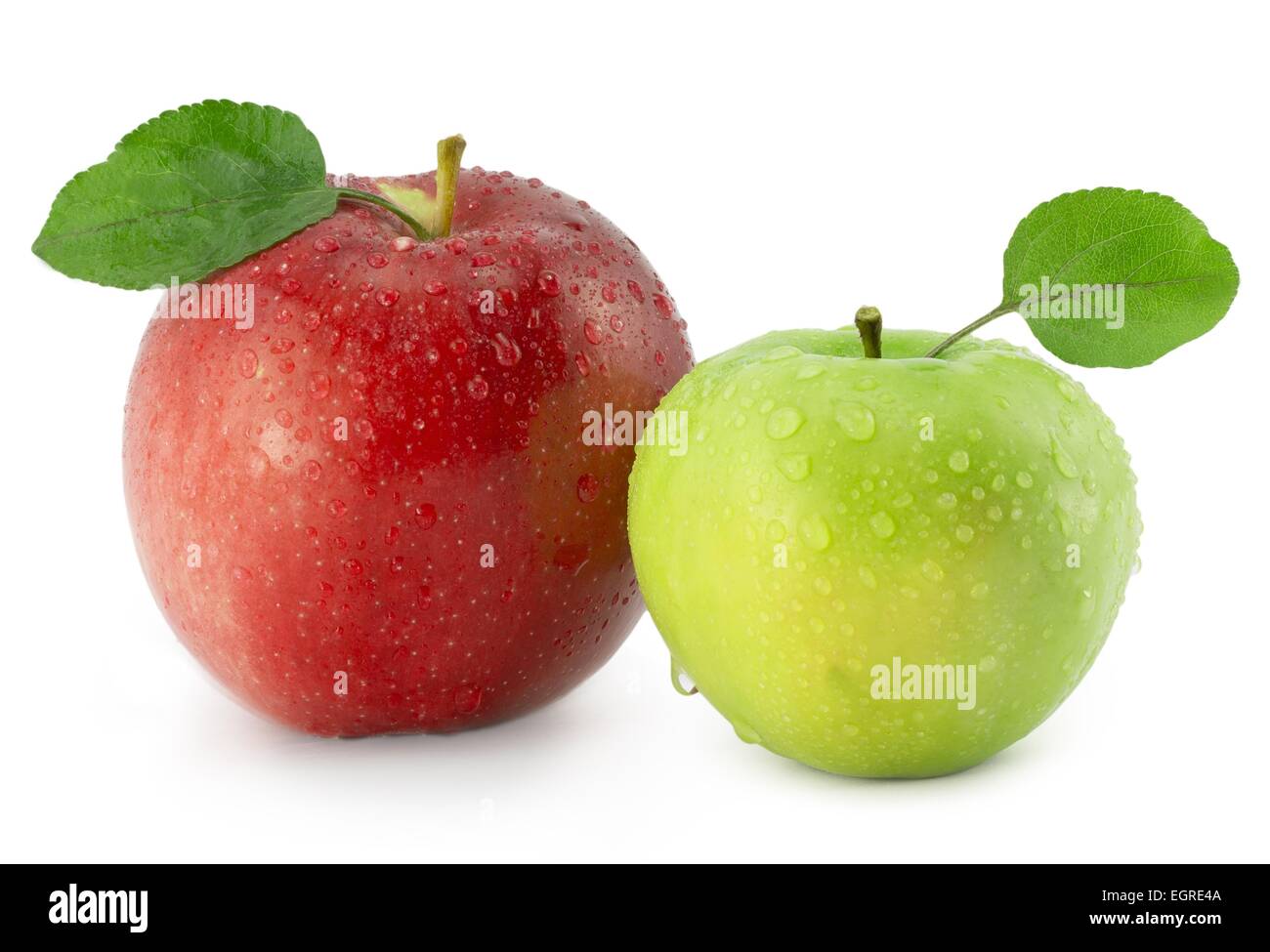 Two apples on a white background Stock Photo - Alamy