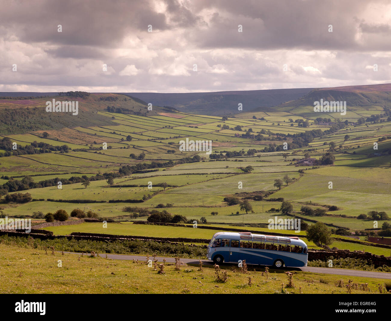 Tourist Coach pictured from Danby Beacon with background leading to ...