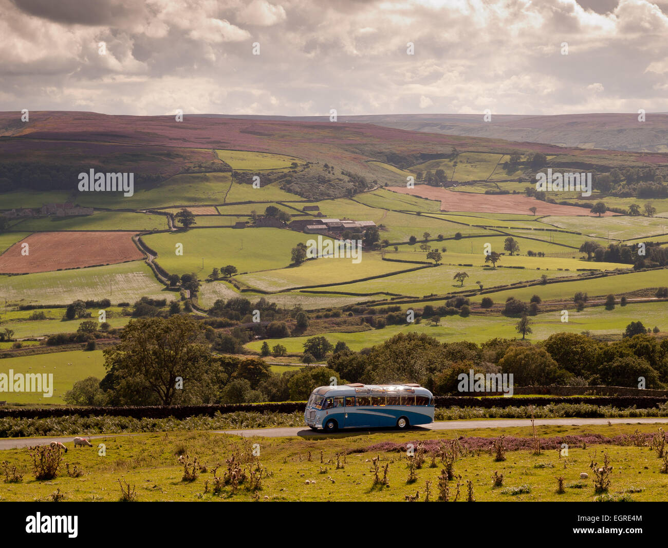 Tourist Coach pictured from Danby Beacon with background leading to ...
