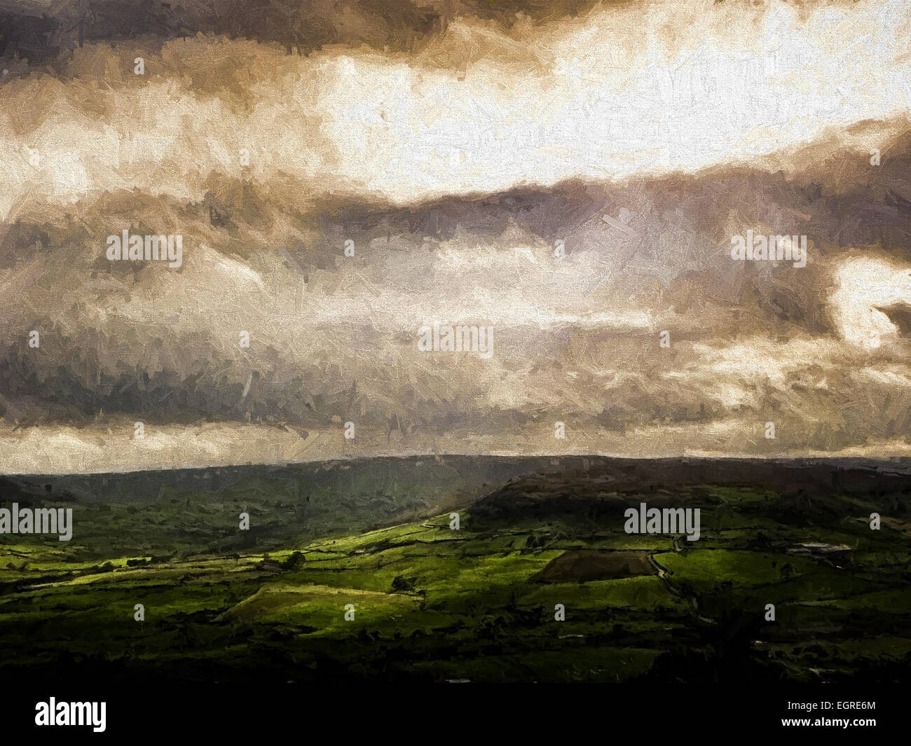 Summer Storm Coming. Illustration of Fryup Dale from Danby Beacon ...