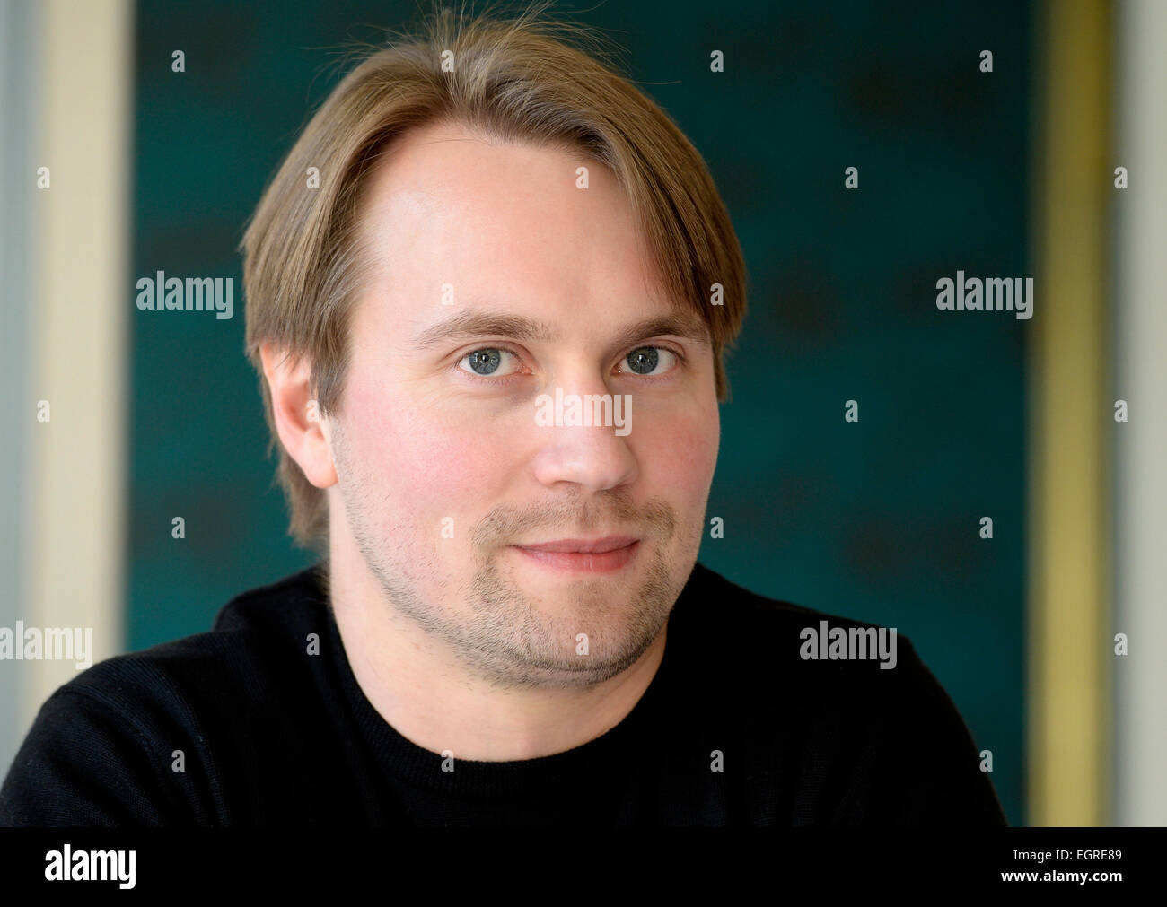 Finnish violinist and conductor Pietari Inkinen poses in Ludwigsburg ...