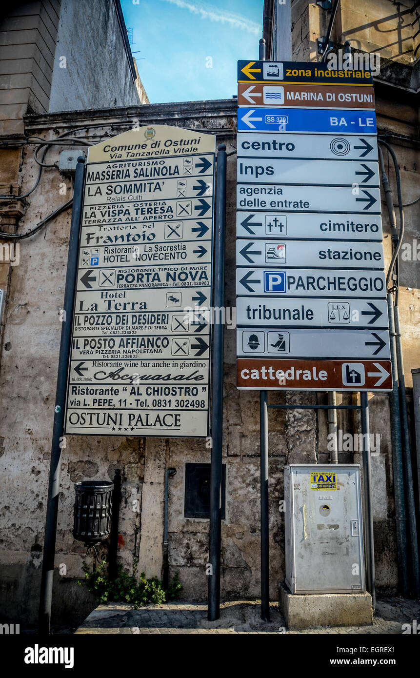 Directional Signs of Southern Italy Stock Photo - Alamy