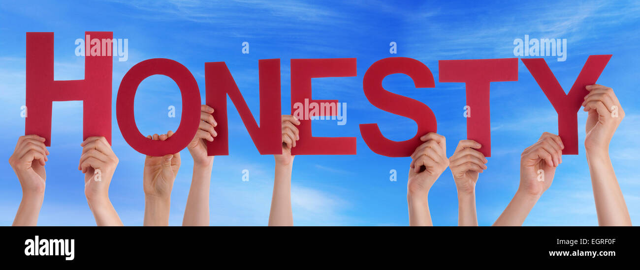 Many Caucasian People And Hands Holding Red Straight Letters Or ...