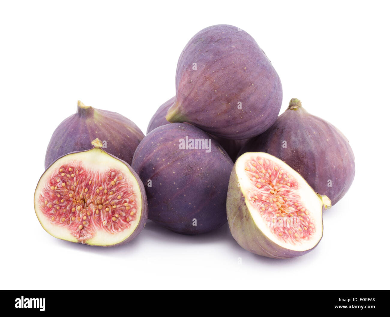 still life sliced figs on white background Stock Photo - Alamy