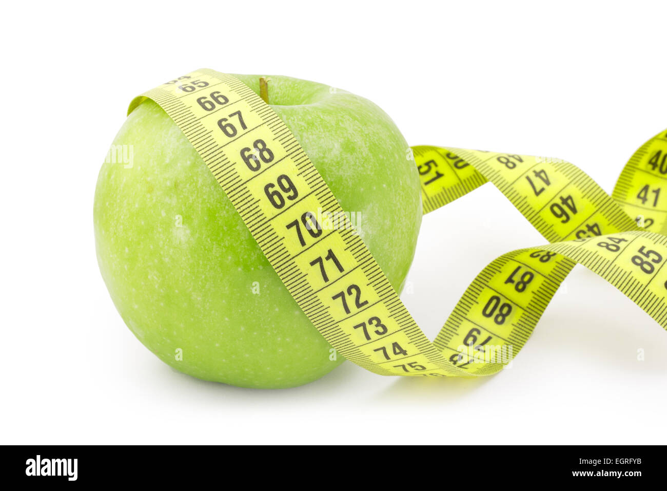apple with measuring tape. isolated over white background Stock Photo ...