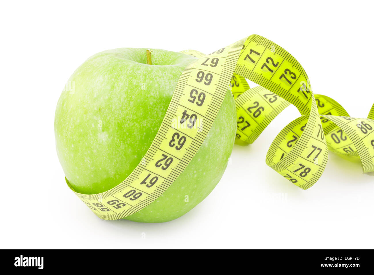 apple with measuring tape. isolated over white background Stock Photo ...