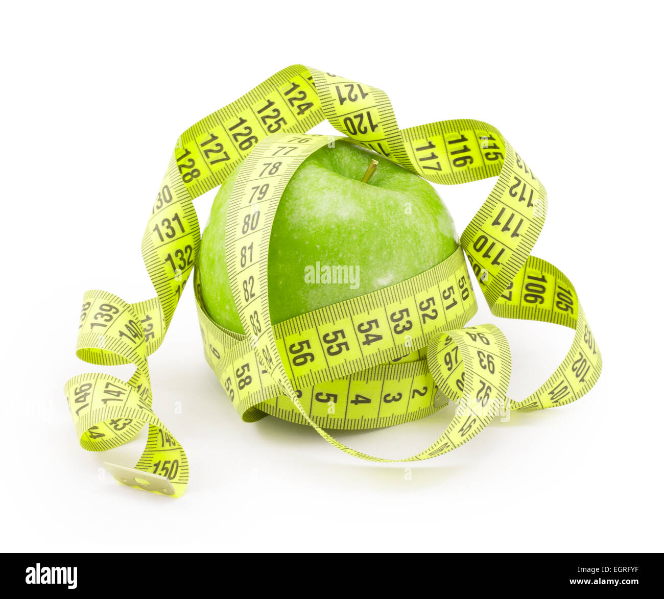 apple with measuring tape. isolated over white background Stock Photo ...