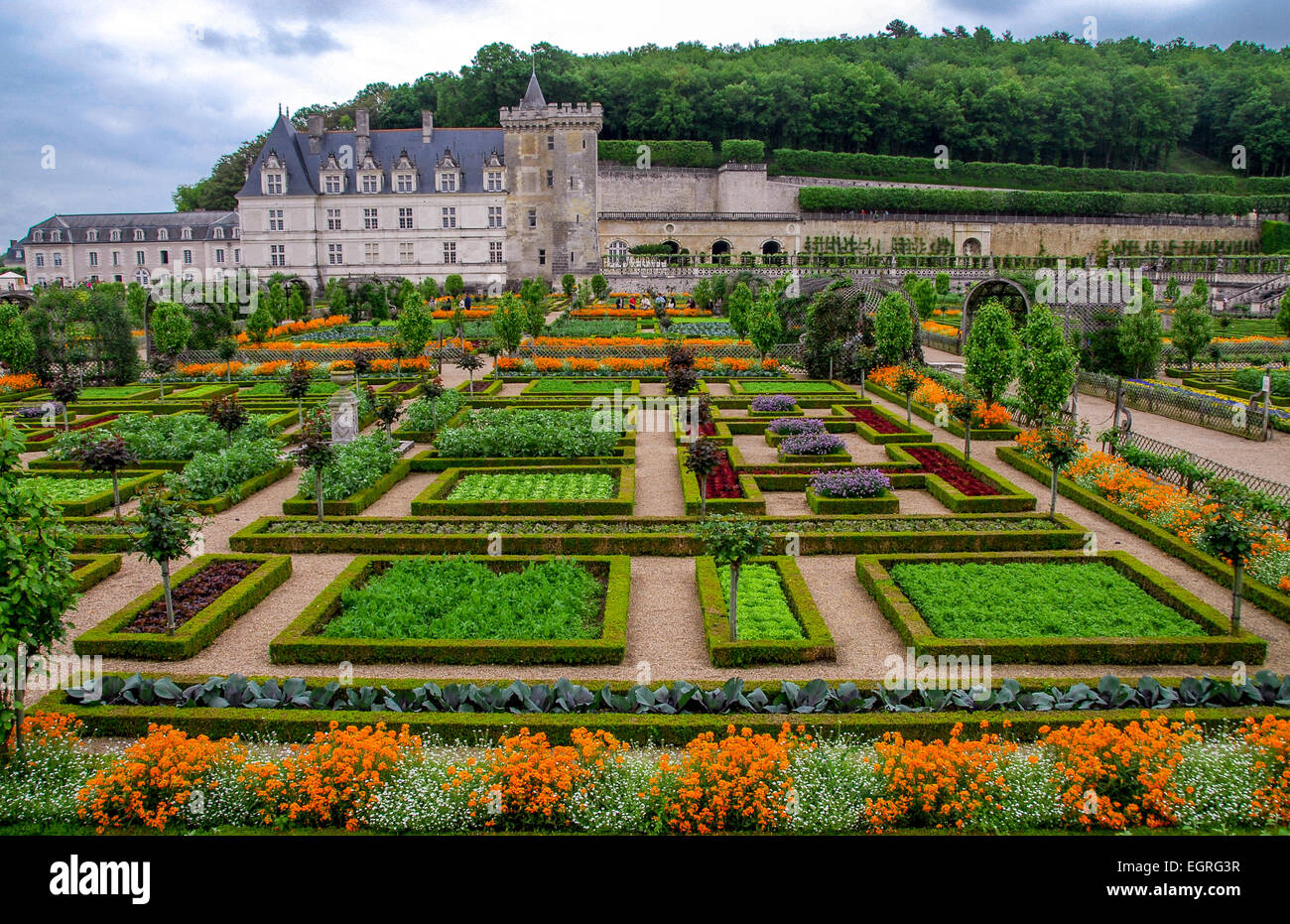 Beautiful views of elaborately manicured gardens at the chateau ...