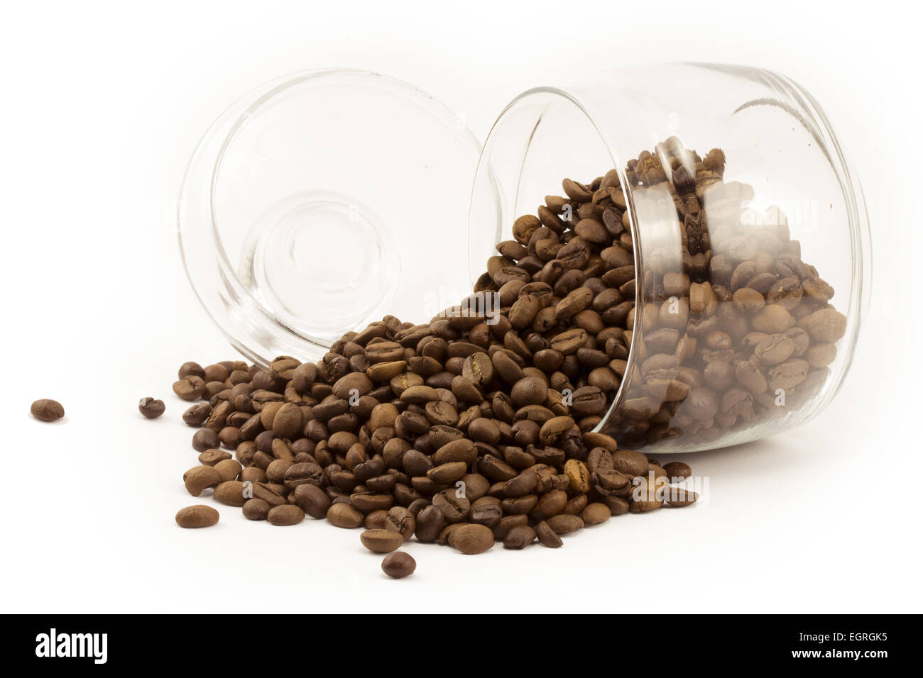 coffee beans on a white background Stock Photo - Alamy