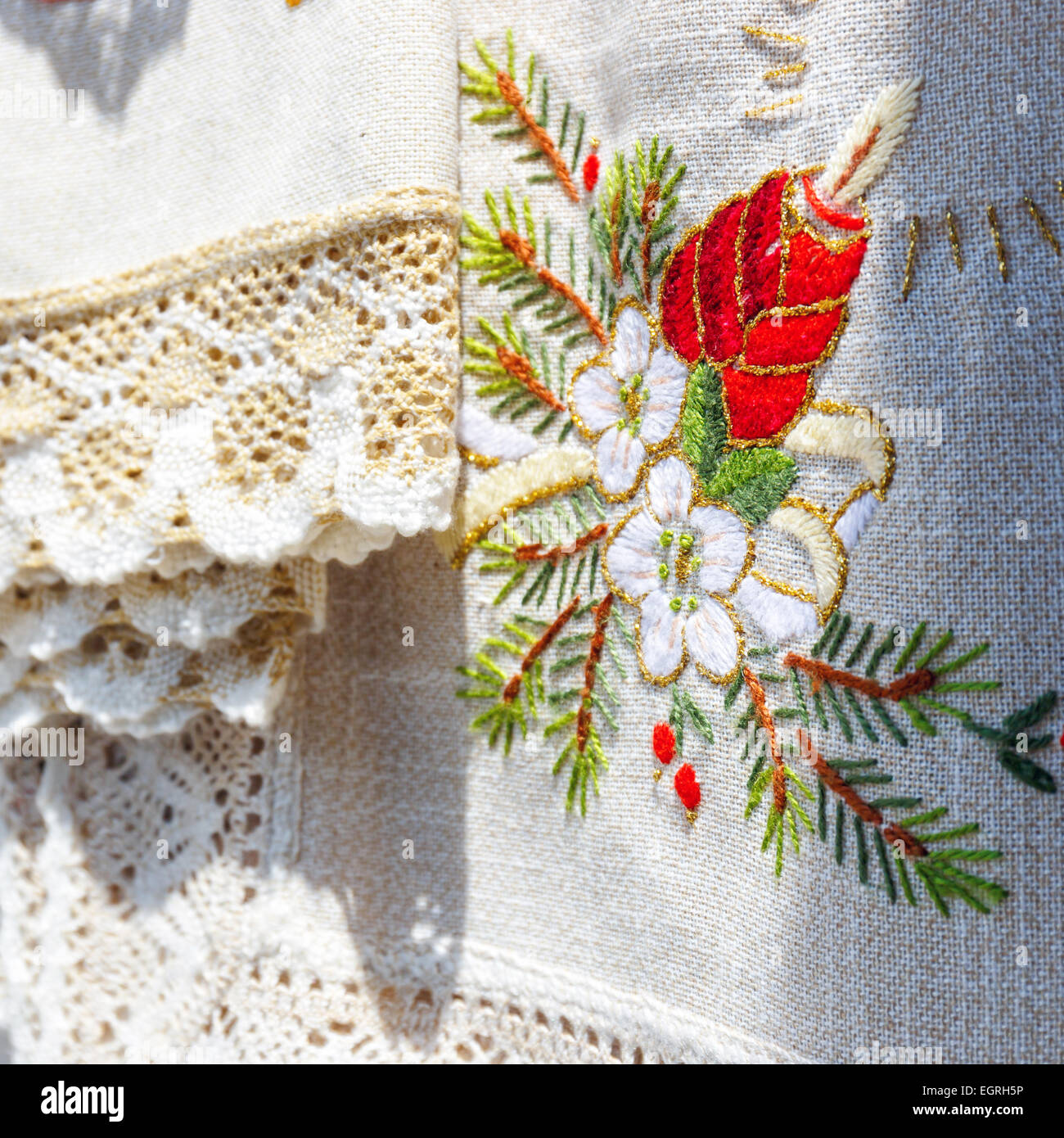 Romanian traditional fabric Stock Photo - Alamy