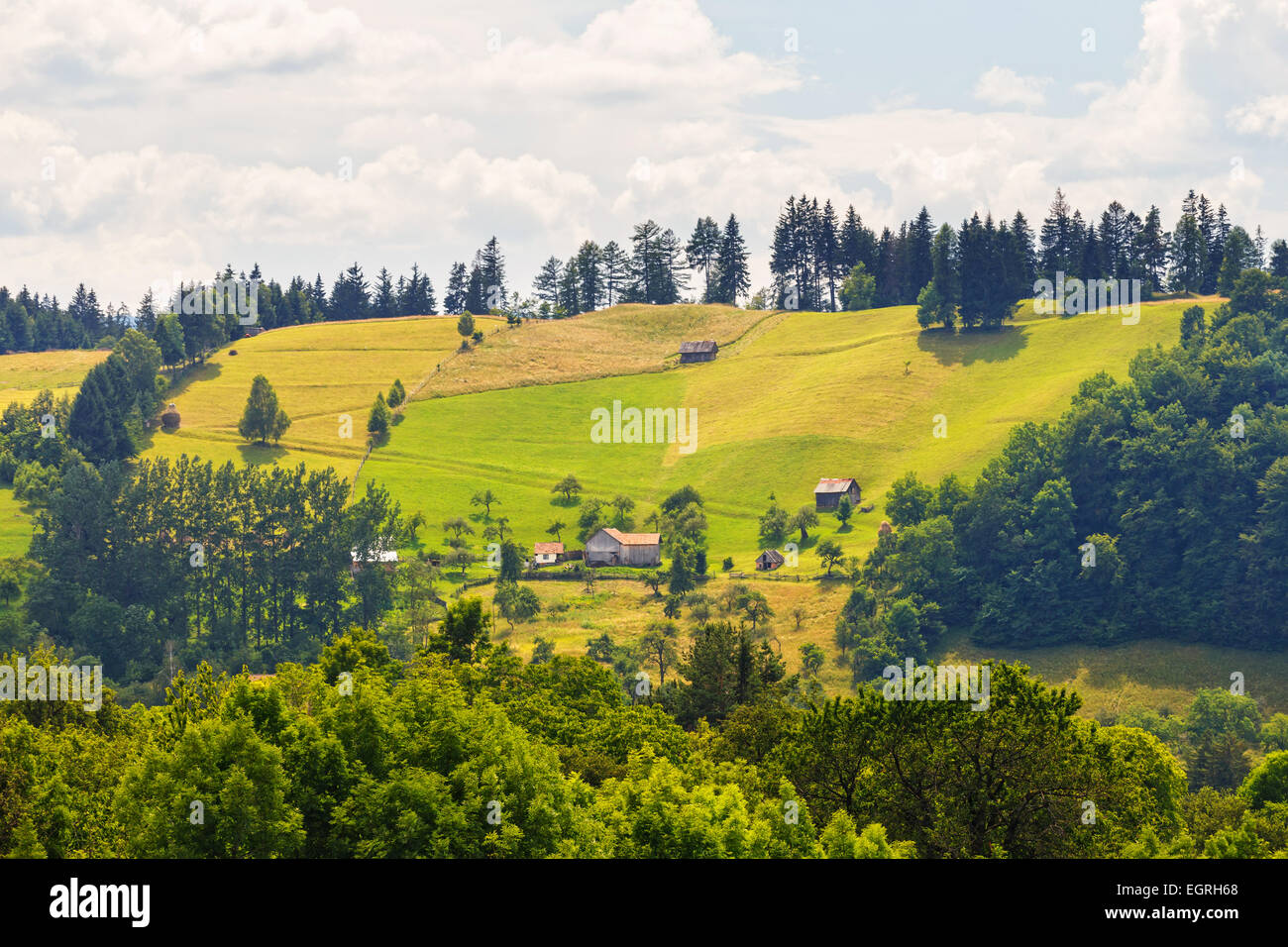 rainy mountain landscape, Romania Stock Photo - Alamy