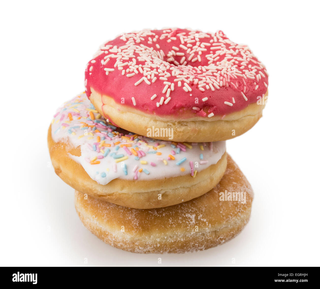 several donuts isolated on white background Stock Photo - Alamy