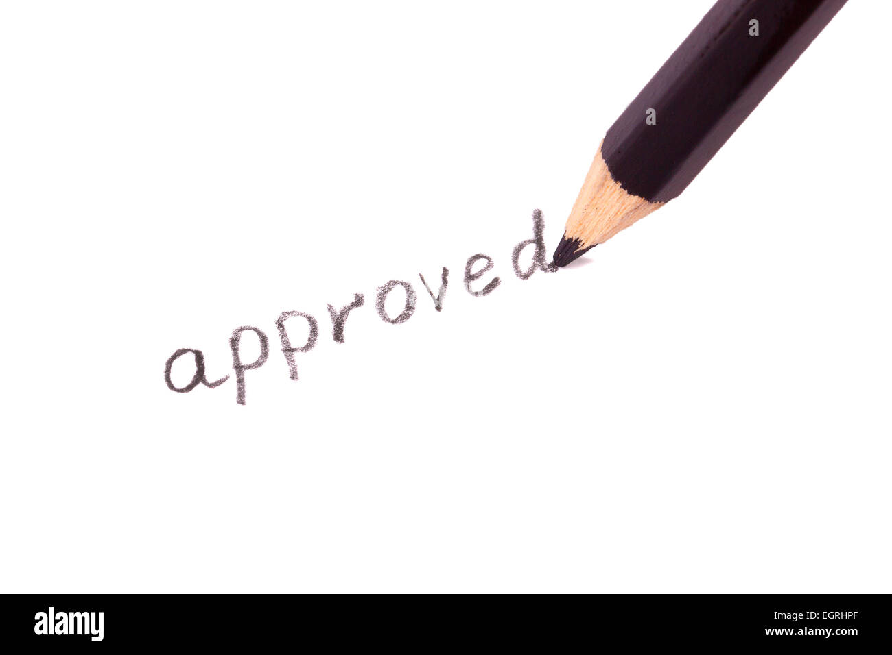 approved written in pencil on a sheet of paper Stock Photo - Alamy