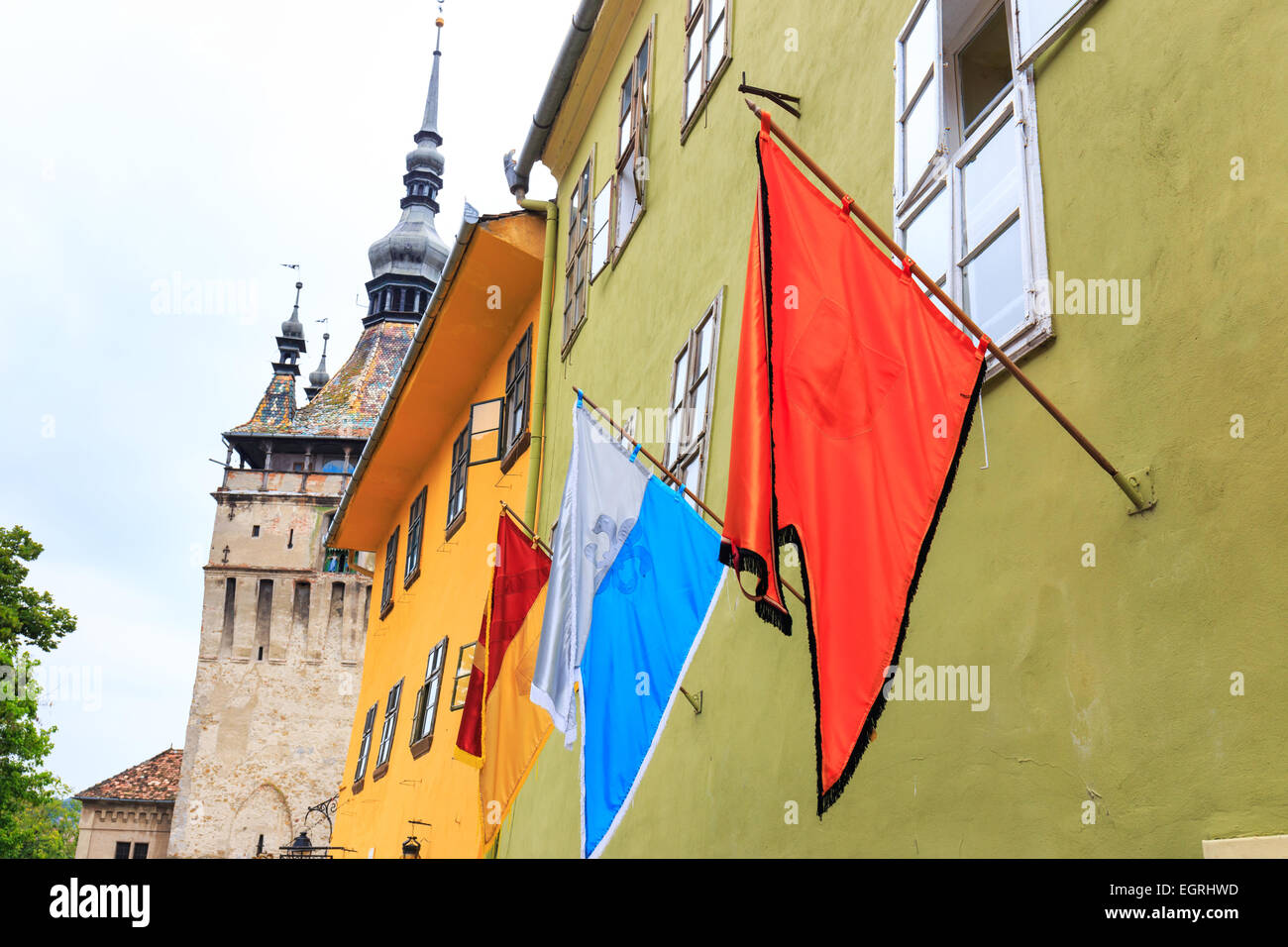 three flags on the wall Stock Photo - Alamy