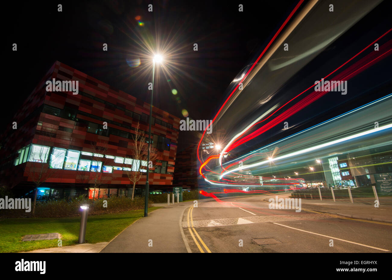 Light trails by the YANG Fujia Building on the Jubilee Campus ...