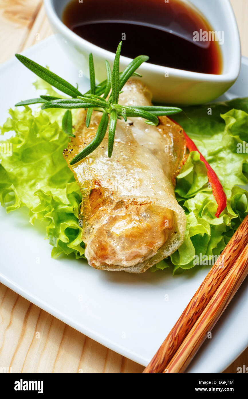 fried spring rolls Stock Photo - Alamy